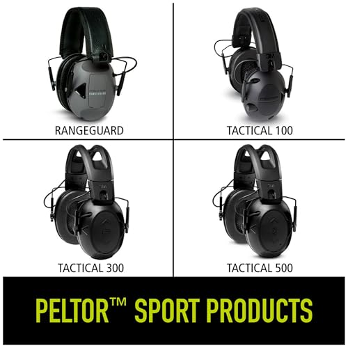 Peltor Sport Tactical 300 Smart Electronic Hearing Protector, Bluetooth Wireless Ear Muffs, NRR 22 dB, Bluetooth Headphones With Recessed Microphone, Ideal For Range, Shooting & Hunting (TAC300-OTH)