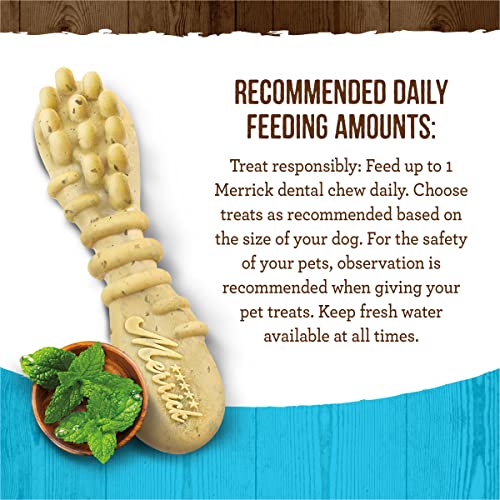 Merrick Fresh Kisses Dog Dental Treats With Mint Breath Strips, Dog Treats for Medium Breeds 25-50 Lbs - 1.88 lb Box with 30 Brushes