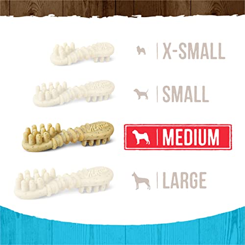 Merrick Fresh Kisses Dog Dental Treats With Mint Breath Strips, Dog Treats for Medium Breeds 25-50 Lbs - 1.88 lb Box with 30 Brushes