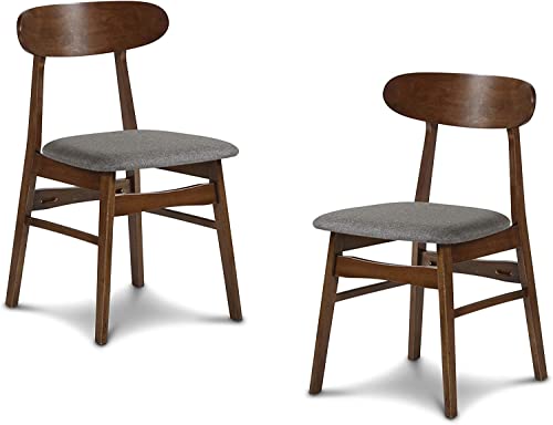 New Classic Furniture Morocco Dining Chair with Cushion, Set of 2, Dark Gray