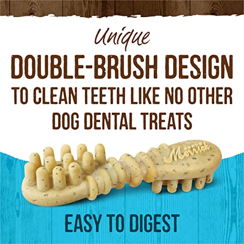 Merrick Fresh Kisses Dog Dental Treats With Mint Breath Strips, Dog Treats for Medium Breeds 25-50 Lbs - 1.88 lb Box with 30 Brushes
