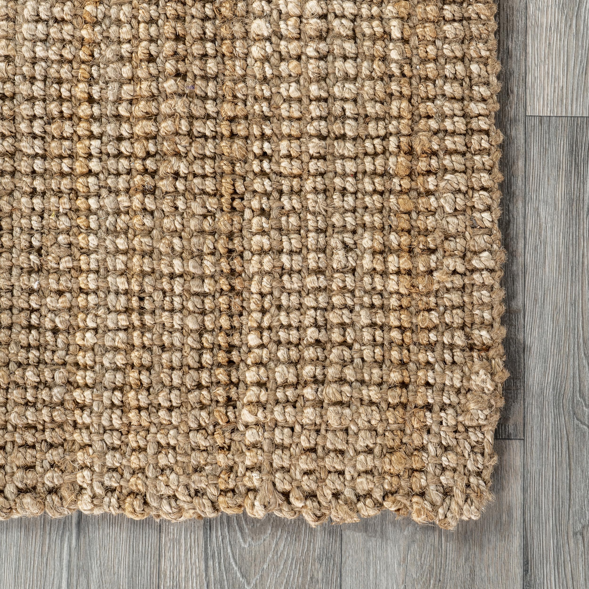 nuLOOM Ashli Solid Farmhouse Jute Runner Rug, 2' 6" x 12', Natural