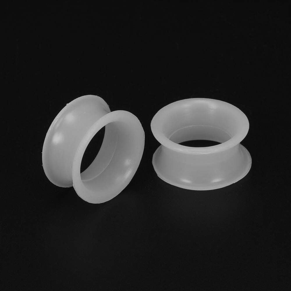 ZS 9 Pair Silicone Flexible Thin Ear Plugs Tunnels Double Flared Expander Ear Gauges Piercing (Gauge=11/16"(18mm))