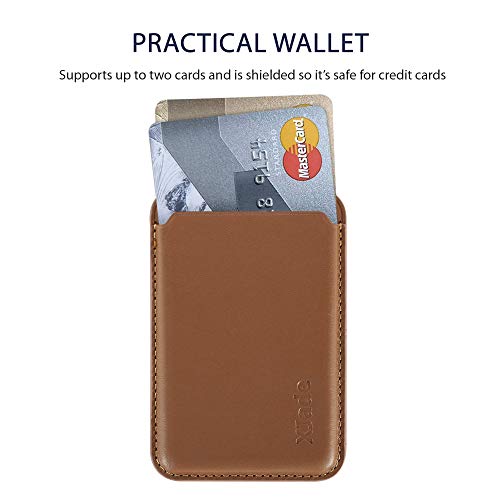 XJade Leather Wallet with Premium Magnet Made for iPhone 12/12Mini/12Pro/12ProMax,Wood Brown