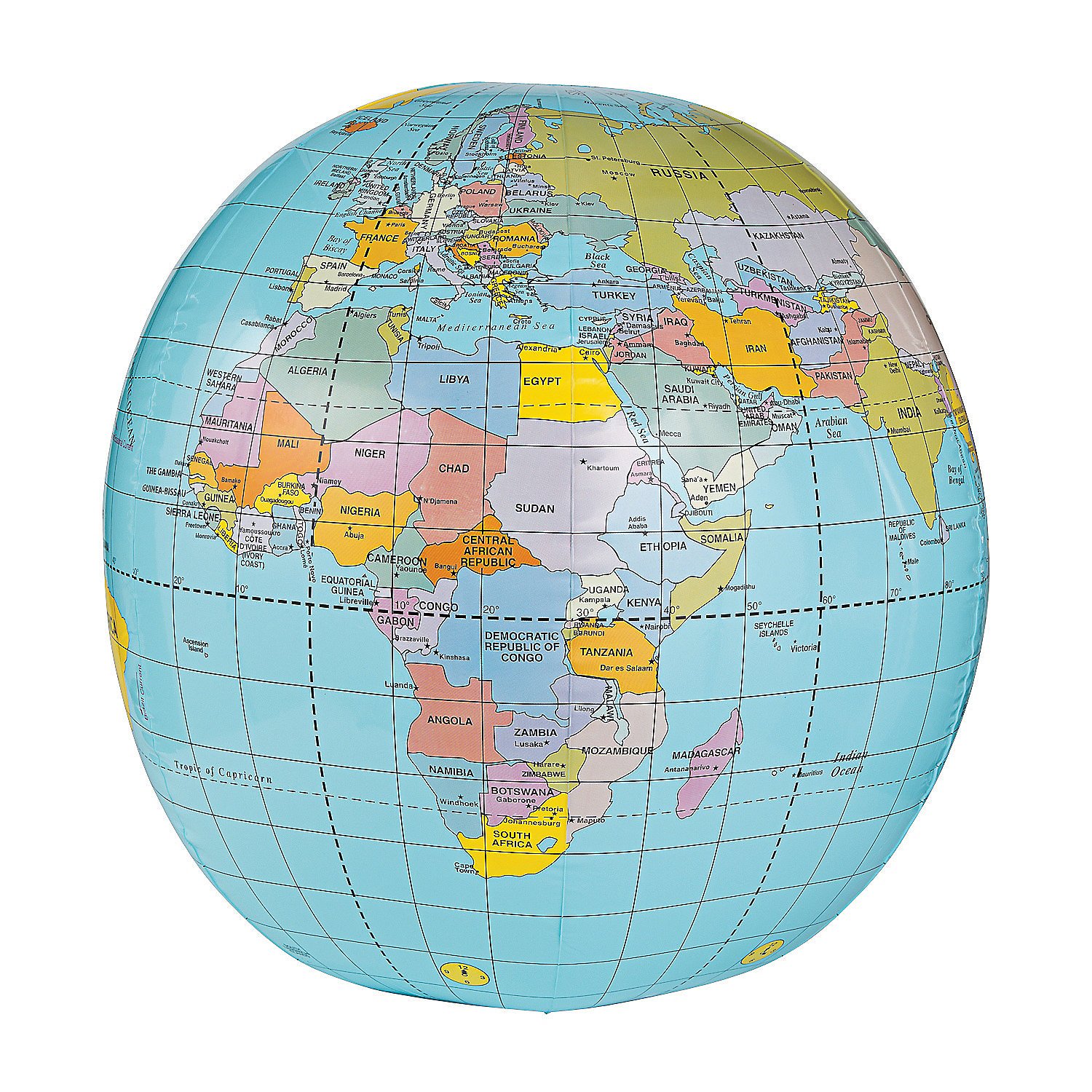 Fun Express Big Globe Beach Inflatables Beach Balls - VBS Vacation Bible School Supplies/Decor