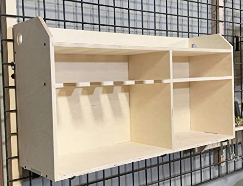 Factory Crafts Cordless Drill Tool Holder Organization Rack Wood Shelf Case Organizer 5-Slot Multi Storage