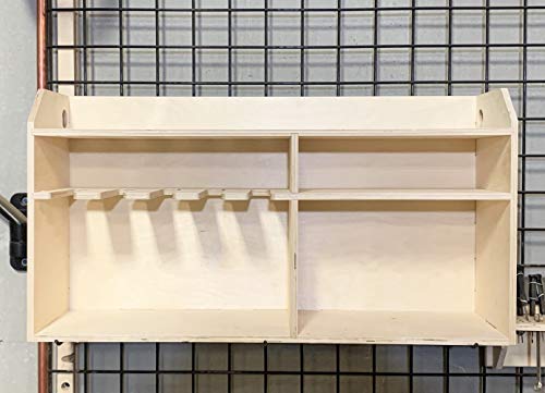 Factory Crafts Cordless Drill Tool Holder Organization Rack Wood Shelf Case Organizer 5-Slot Multi Storage