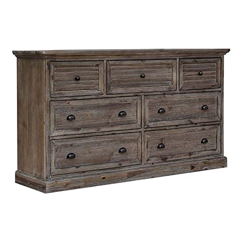 Sunset Trading Solstice 7-Drawer Coastal Dresser in Weathered Gray/Brown Wood