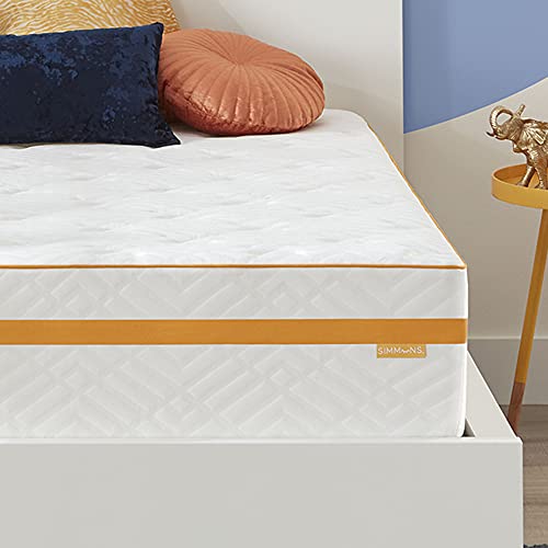 Simmons - Hybrid Gel Memory Foam Mattress - 12 Inch, King Size, Plush Feel, Individually Wrapped Coils, Moisture Wicking Cover, CertiPur-US Certified, 100-Night Trial