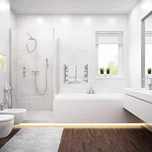 Towel Warmer 4 Bars Wall Mounted Heated Towel Racks for Bathroom Plug-in/Hardwired, Stainless Steel Hot Towel Rack with Timer Brushed Silverā¦