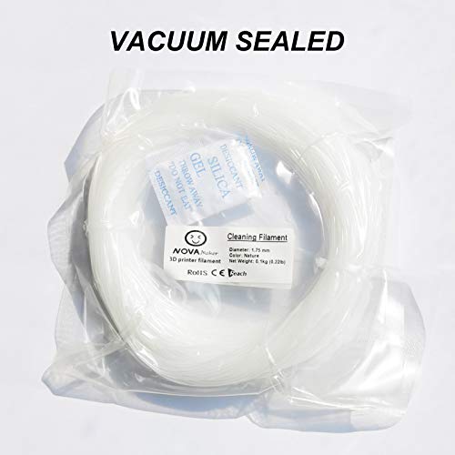 NOVAMAKER 3D Printer Cleaning Filament 1.75mm,100g (0.22lbs),Dimensional Accuracy +/- 0.05mm,Natural Color,Fit Most FDM Printer