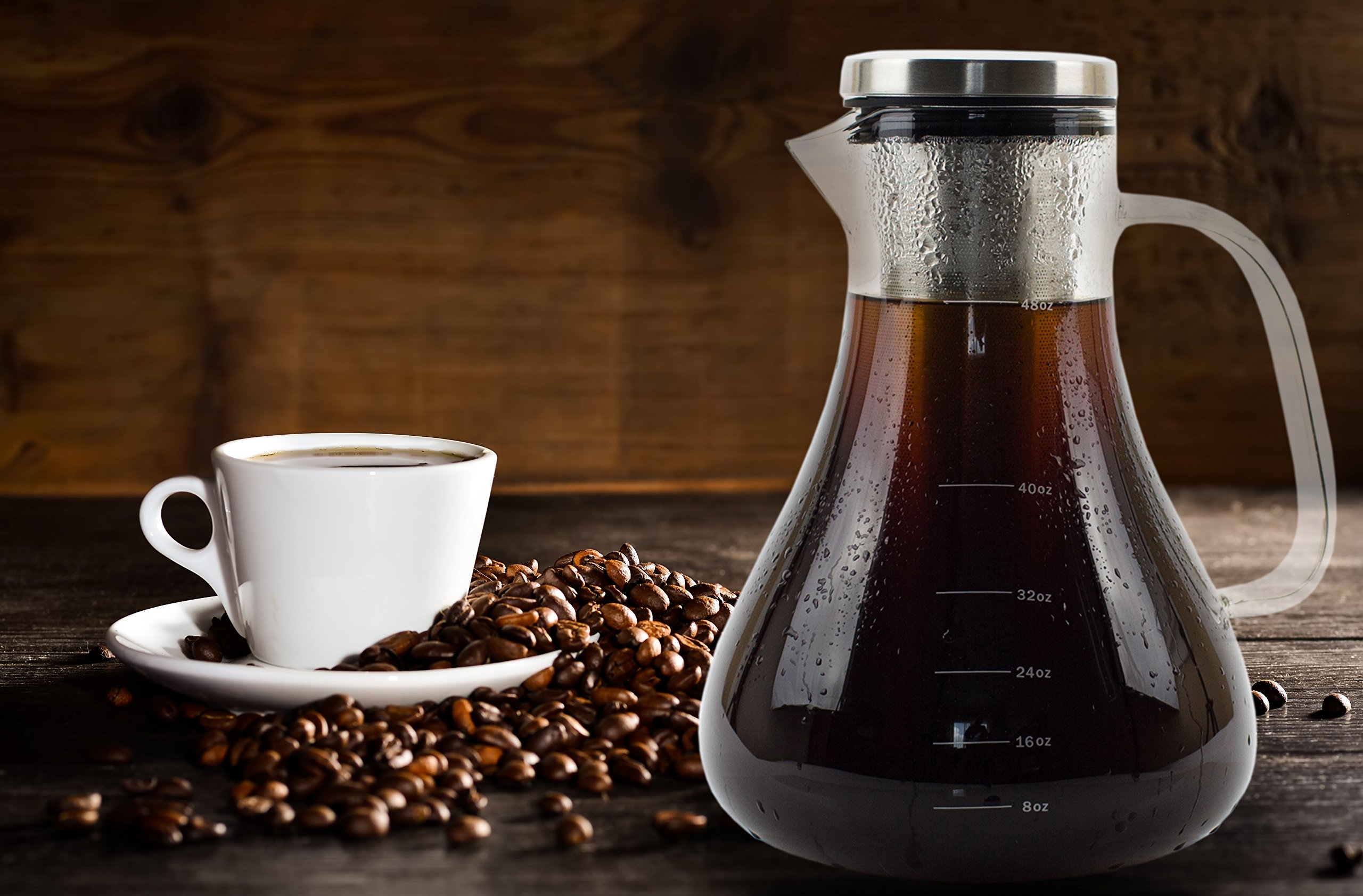 Stonn & Wolln Cold Brew Coffee Maker, Glass Carafe, 1.5L, Clear, Modern, No-Spillage Lid & Ergonomic Spout