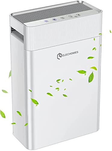 Air Purifier for Home, Elechomes True HEPA Air Purifiers for Large Room with Washable Filter, Timer, Ultra-Quiet Sleep Mode, KJ203F-142