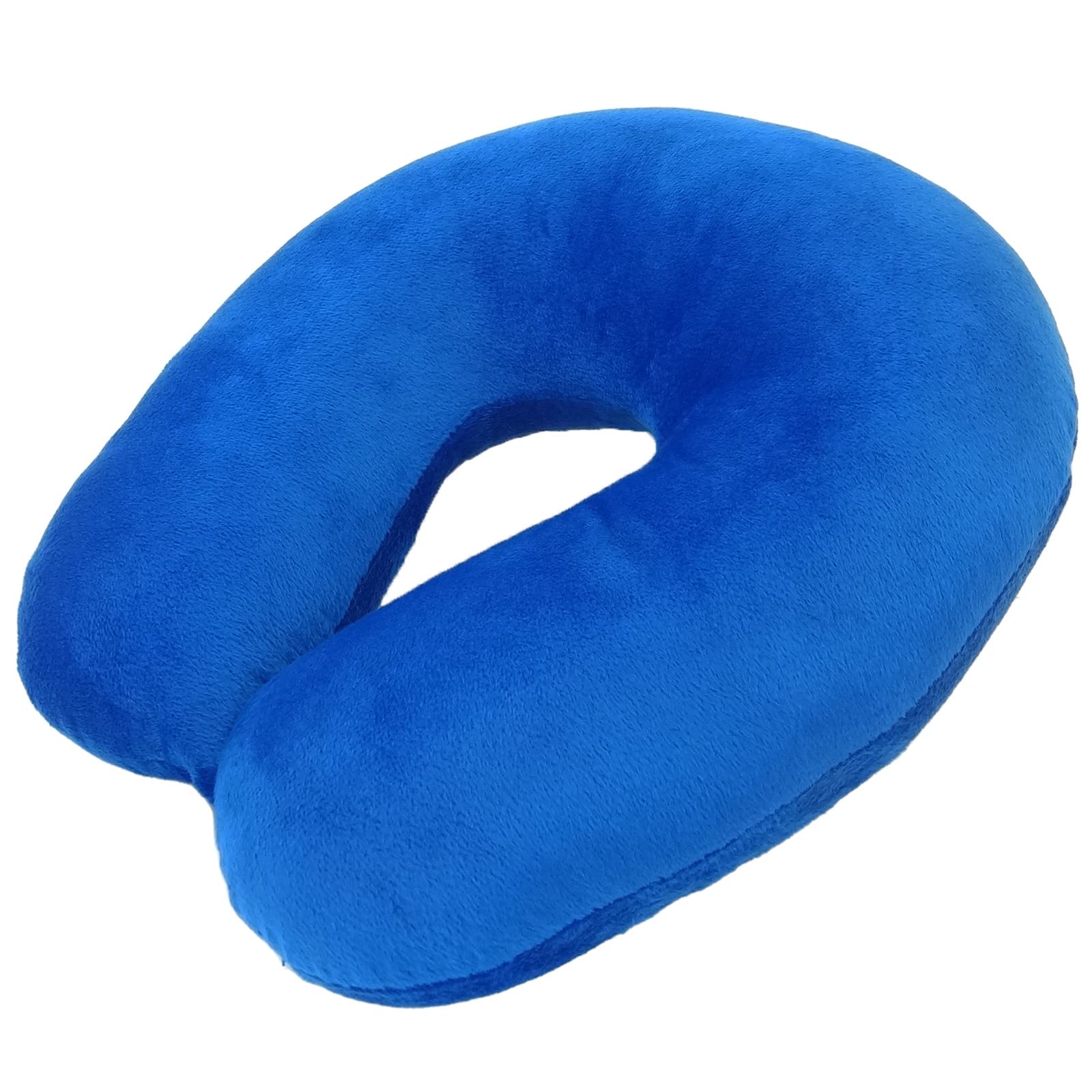 Wolf Essentials Adult Cozy Soft Microfiber Neck Pillow, Compact, Perfect for Plane or Car Travel, Cobalt