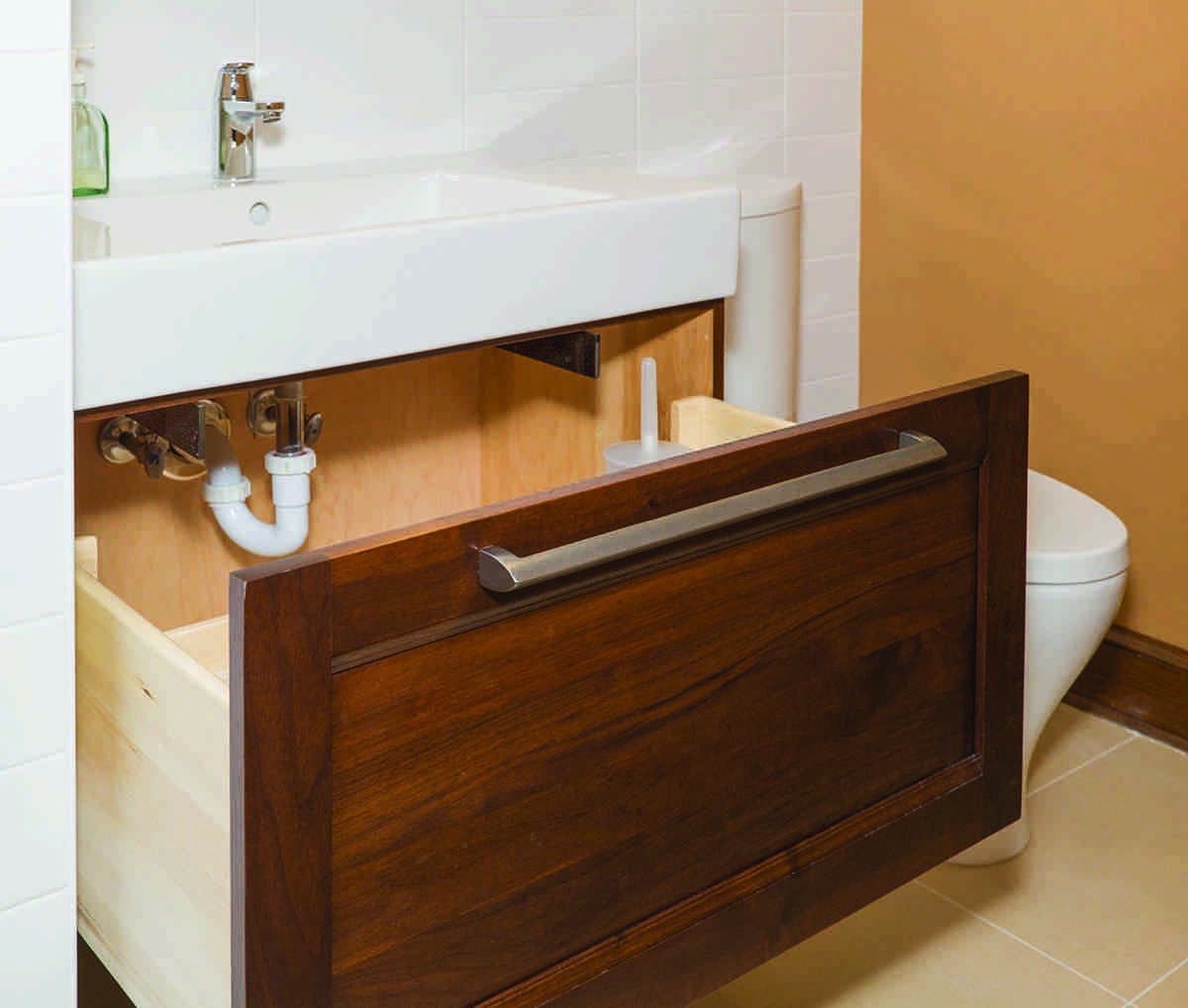 Federal Brace Sento Floating Vanity Support Bracket in Black | 18" D x 18" W x 2" H | Made in America