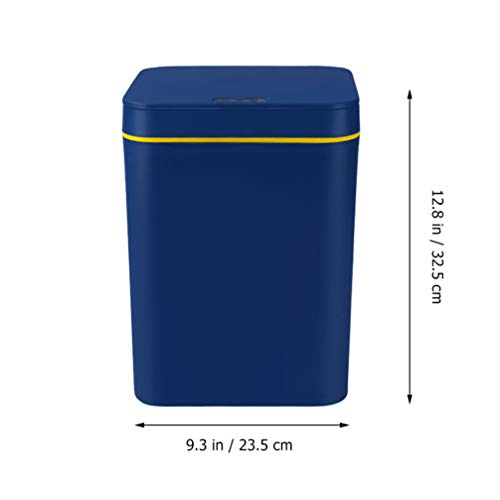 Hemoton Automatic Trash Can Motion Sensor Kitchen Garbage Bin Touchless for Bedroom Bathroom 16L Blue