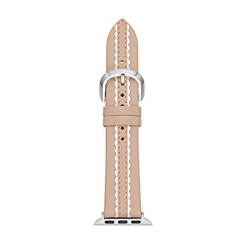 Kate Spade New York Women's Leather Apple Watch Band 38mm 40mm Color: Vachetta/White (Model: KSS0003)
