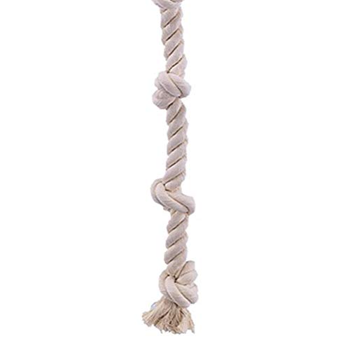 SONGBIRDTH Parrot Chew Toys - Pet Bird Parrot Cotton Rope Knot Climbing Hanging Cage Decor Swing Chew Toy for Medium and Small Parrot White