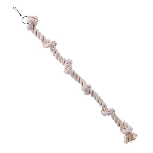SONGBIRDTH Parrot Chew Toys - Pet Bird Parrot Cotton Rope Knot Climbing Hanging Cage Decor Swing Chew Toy for Medium and Small Parrot White