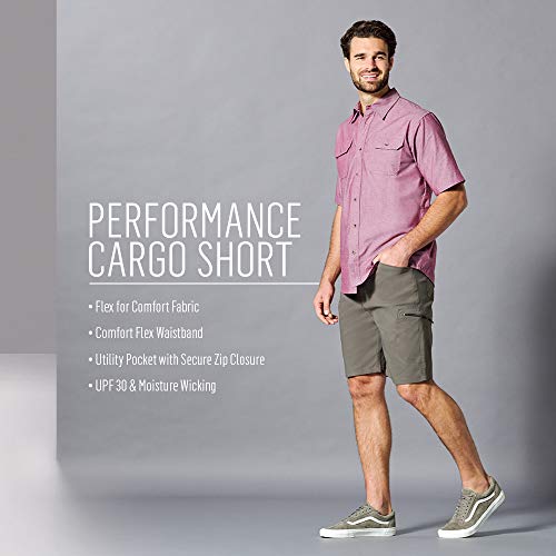 Wrangler Authentics Men's Performance Comfort Flex Cargo Short, Black, 34