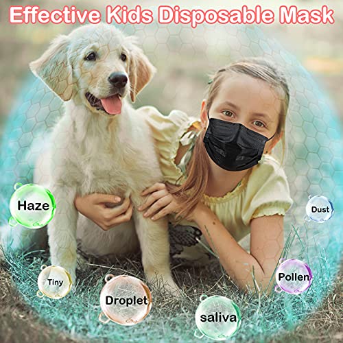 BINGFONE Black Disposable Face Masks, 100 Pack Disposable Face Masks Disposable Masks