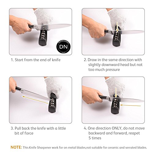 Best Knife Sharpener Machine With Handle, Kitchen Knife Sharpner Set Steel Diamond, Ceramic Sharpeners Kit Tool For Handheld Portable Pocket Knifes, Professional Kitchen Sharpening System!