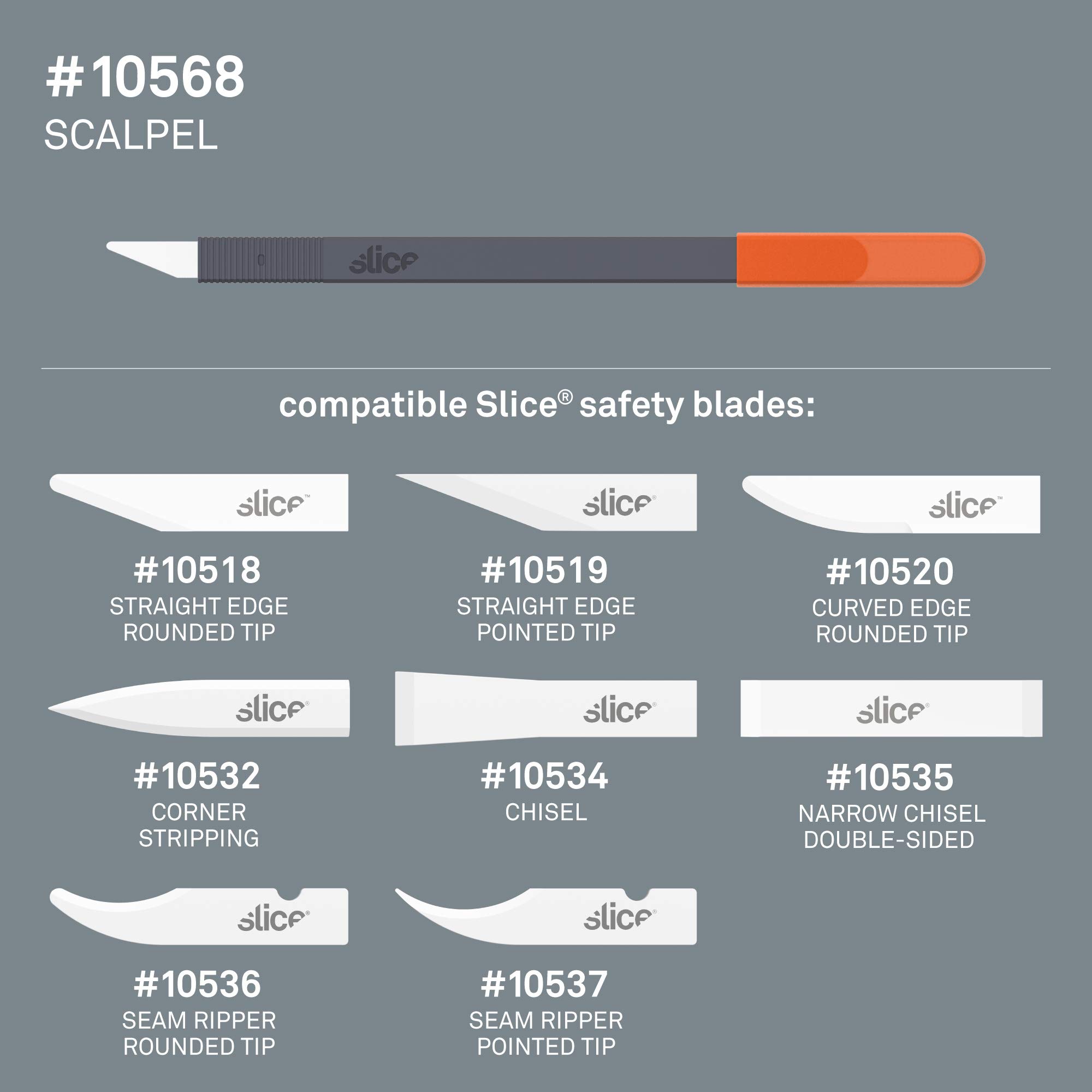Slice Scalpel, 1 Pack, Black with Orange