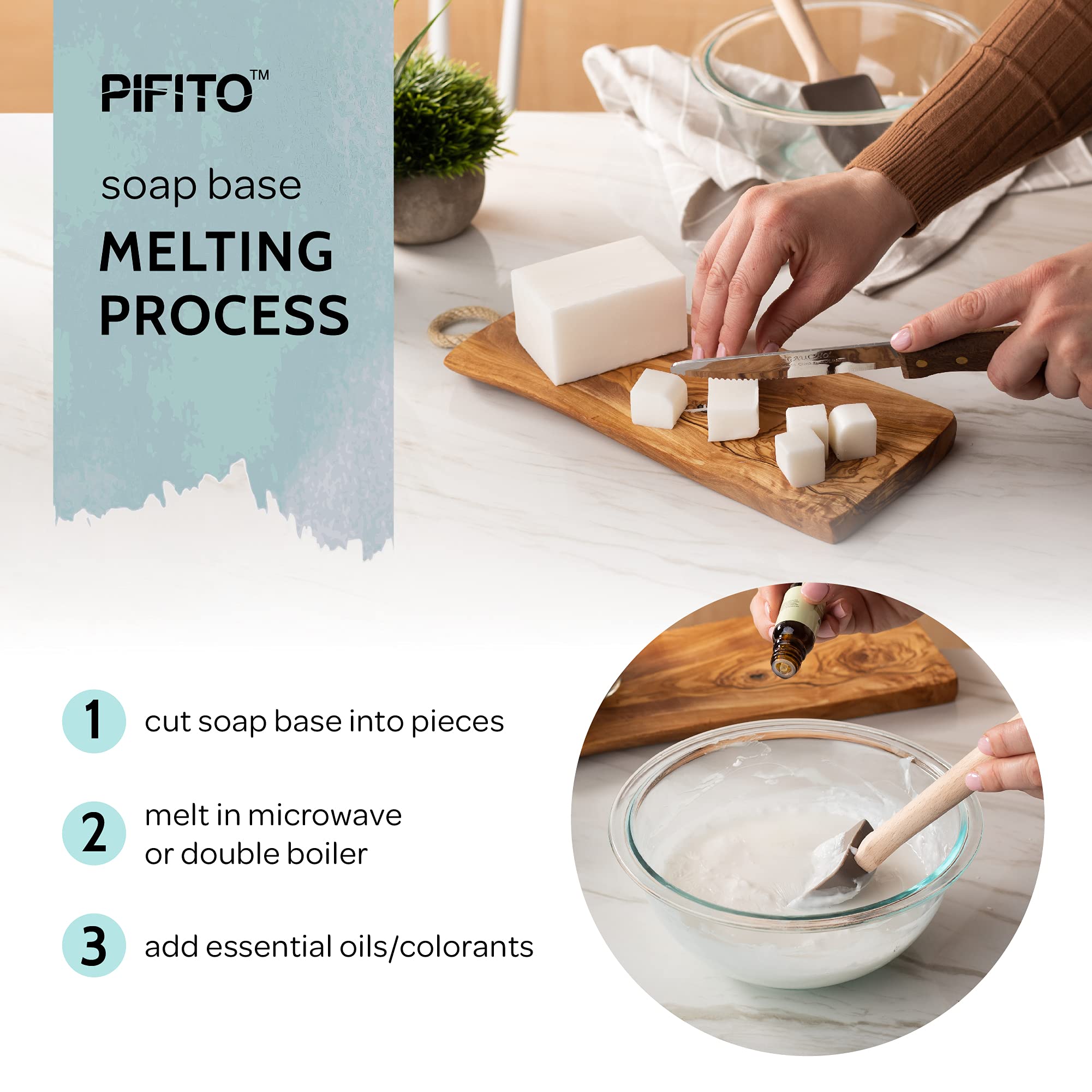 Pifito Goats Milk Melt and Pour Soap Base (5 lb) │ Bulk Premium 100% Natural Glycerin Soap Base │ Luxurious Soap Making Supplies