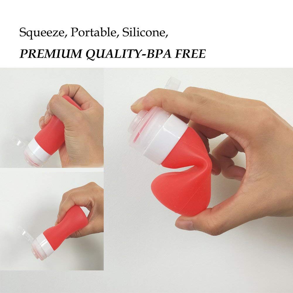 YINGGG Squeeze Portable Salad Dressing Container to Go Bottles Sauce Leakproof Condiment Storage Bottle, Dressing to Go for Lunch set of 4 (55ML)