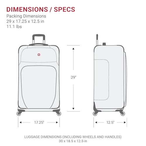 SwissGear Sion Softside Expandable Luggage, Blue, Checked-Large 29-Inch