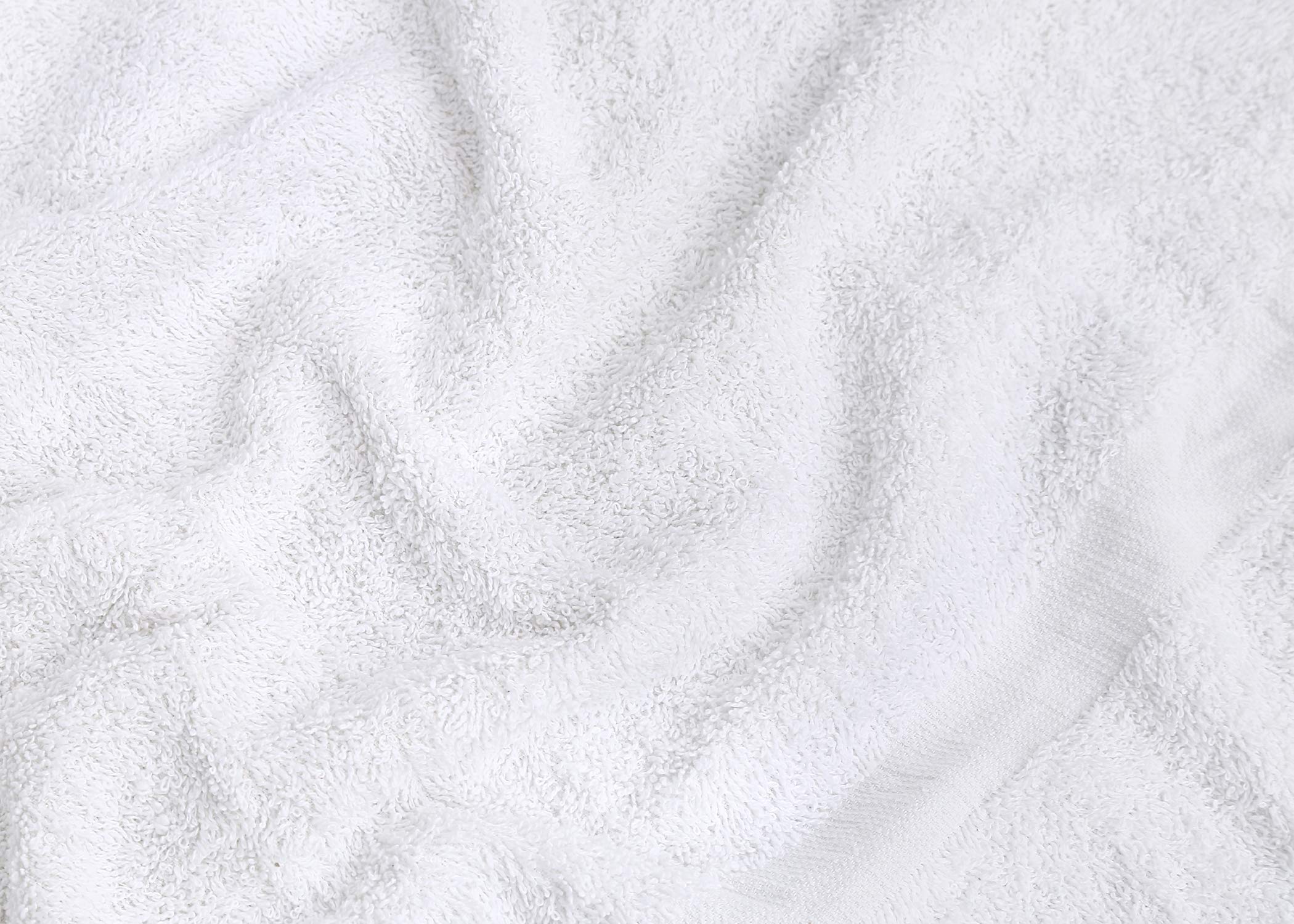 GOLD TEXTILES 60 White Economy Bath Towels Bulk (24x48 Inch) Cotton Blend for Softness-Commercial Grade Easy Care