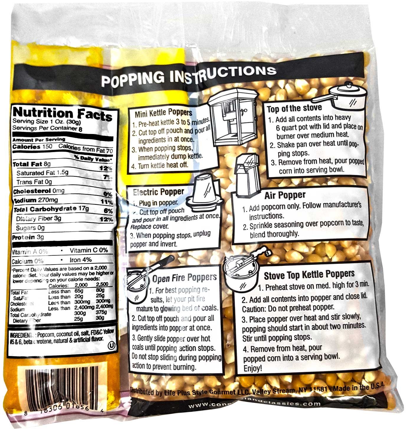 Coney Island Classics Premium Movie Theater Popcorn 8 Ounce Bag All In One Portion Kit With Coconut Oil & Flavored Salt With Bonus Large Tote Bag Bulk 24CT
