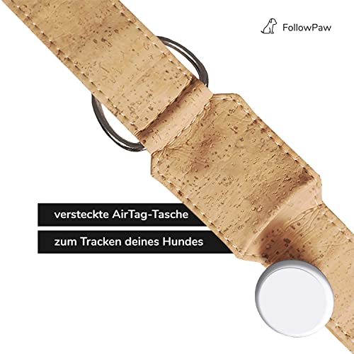 FollowPaw AirTag Dog Collar (L (44-51 cm), Natural)