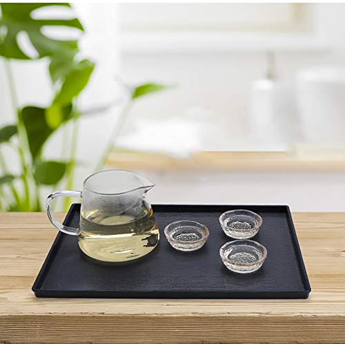 Cedilis 2 Pack Rectangular Serving Trays, Non-Slip Multi-Purpose Plastic Tray for Coffee Table, Kitchen, Parties