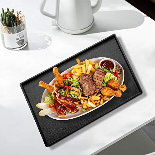 Cedilis 2 Pack Rectangular Serving Trays, Non-Slip Multi-Purpose Plastic Tray for Coffee Table, Kitchen, Parties