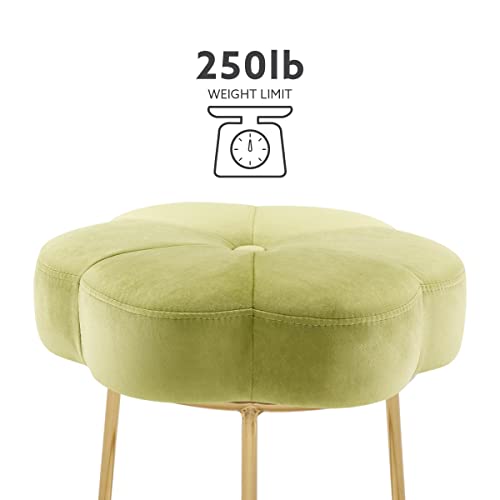 Linon Light Green and Gold Vanity and Accent Talulah Stool