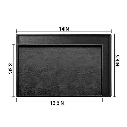 Cedilis 2 Pack Rectangular Serving Trays, Non-Slip Multi-Purpose Plastic Tray for Coffee Table, Kitchen, Parties