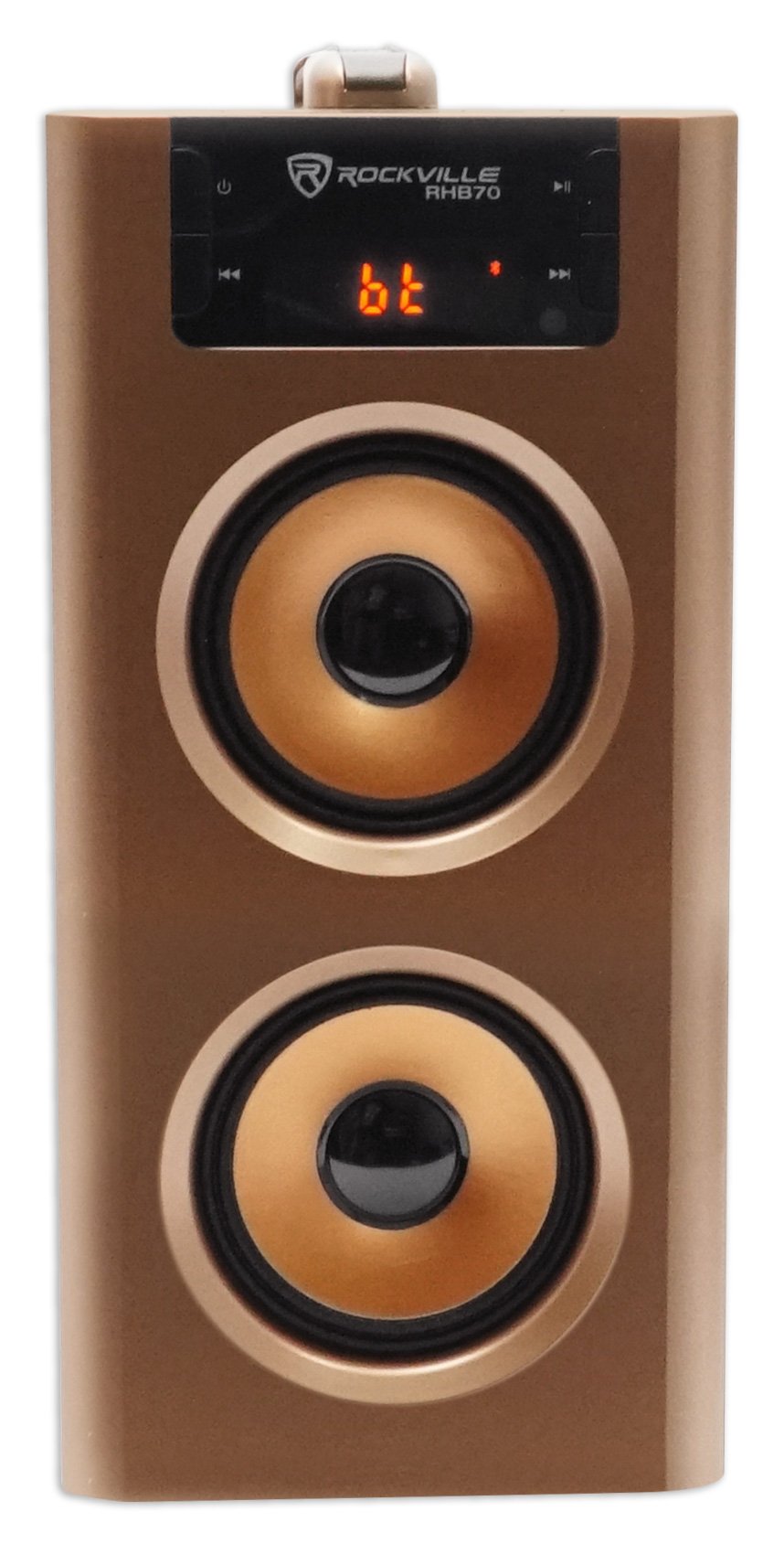 Rockville RHB70 Home Theater Compact Powered Speaker System w Bluetooth/USB/FM, Cherry Wood