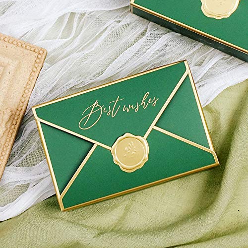 POTTIIS 20Pcs Candy Box Cookie Gift Boxes,Romantic Wedding Favors Cute Chocolate Box for Wedding Bridal Birthday Party Supplies - Green…