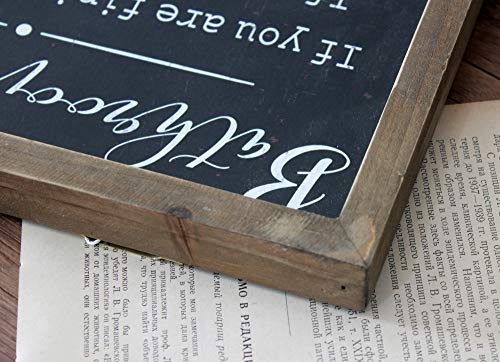 Wartter Rustic Bathroom Rules Sign,Farmhouse Toilet Wall Decor,Funny Bathroom Wood Framed Wall Art Decorations(11.8x15.8in) (black)