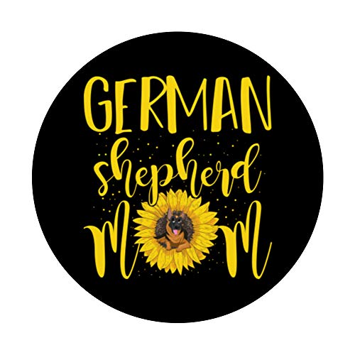 German Shepherd Mom Sunflower Animal Dog German Shepherd PopSockets PopGrip: Swappable Grip for Phones & Tablets