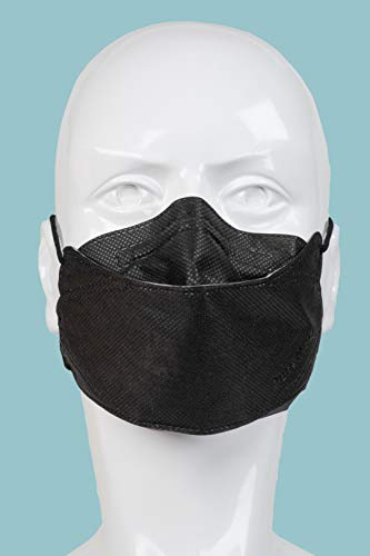 PURE-MSK Trifold Disposable Mask - Made in the USA - Light Weight Easy Breathing Material - Adult Size - 10 Pack - Black