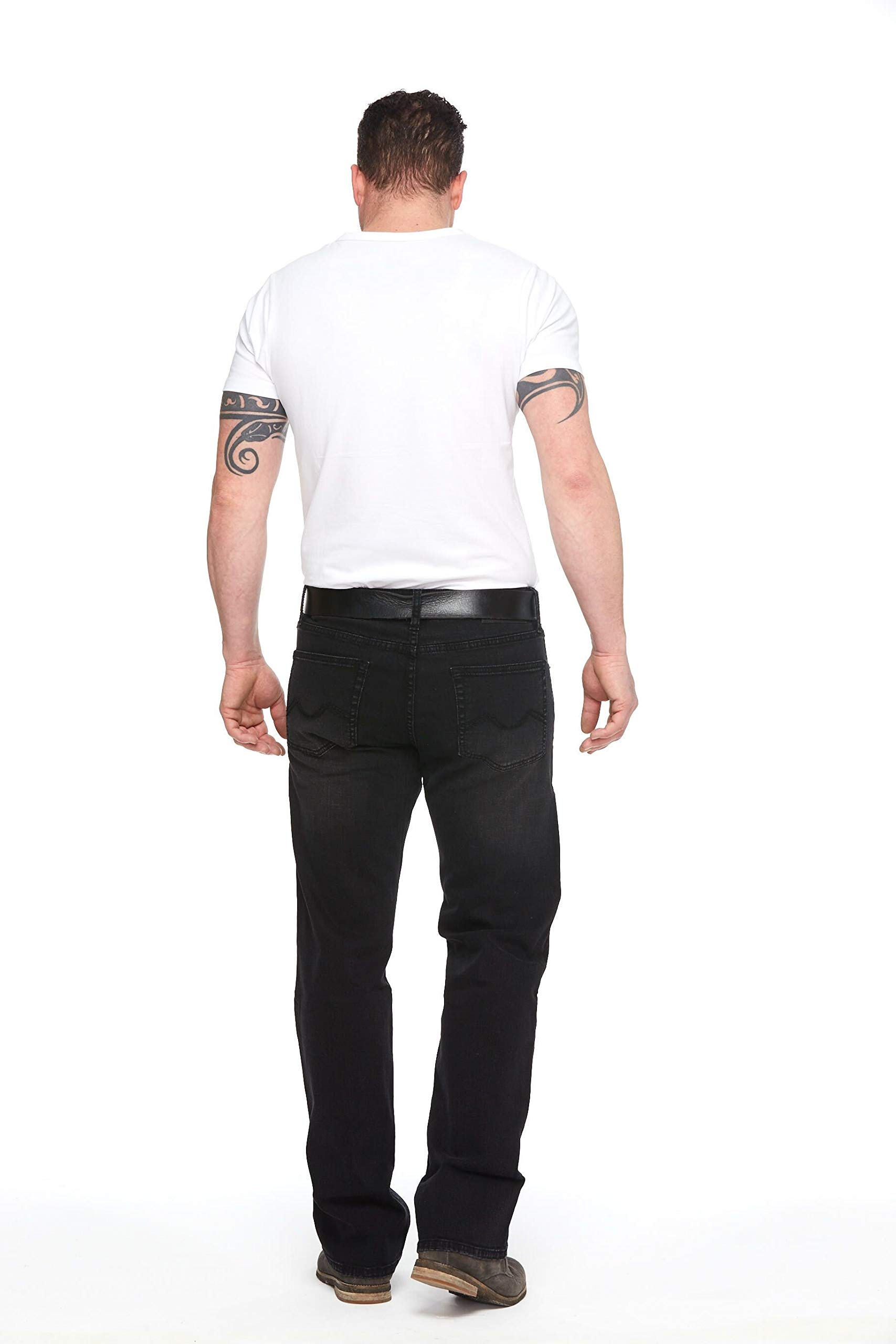 Urban Star Mens Jeans Relaxed Fit – Straight Leg Stretch Jeans for Men 34W x 34L Black