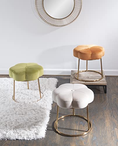 Linon Light Green and Gold Vanity and Accent Talulah Stool