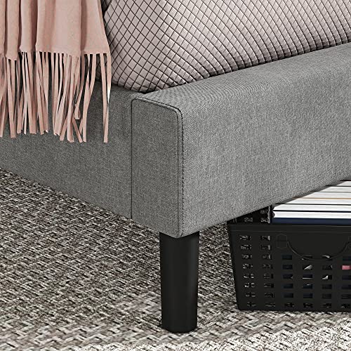 ZINUS Kellen Upholstered Scalloped Platform Bed Frame, Mattress Foundation, Wood Slat Support, No Box Spring Needed, Easy Assembly, King