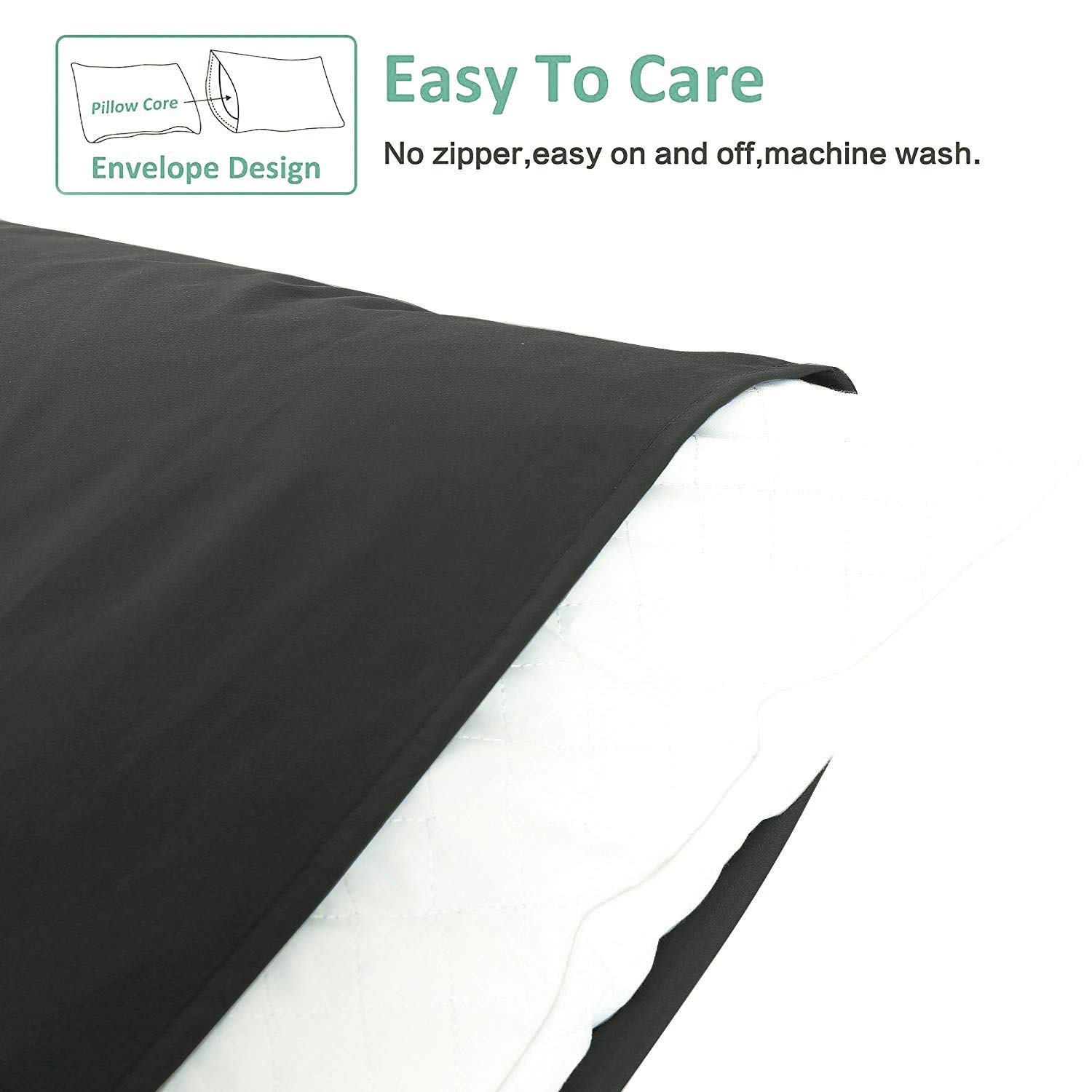 NTBAY Queen Pillowcase Set - 4 Pack Brushed Microfiber 20x30 Pillowcases - Soft, Wrinkle-Free, Fade-Resistant, Stain-Resistant, Dark Grey Pillowcases with Envelope Closure - 20x30 Inches, Dark Grey