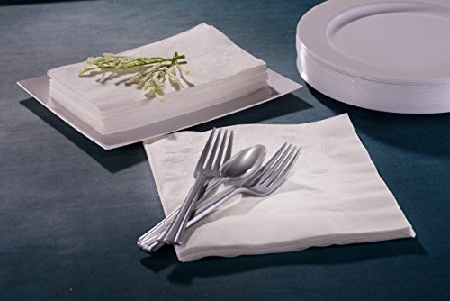 Premium White Napkins, 3 Ply Dinner Napkin Cloth Like | Value Pack 300 Count