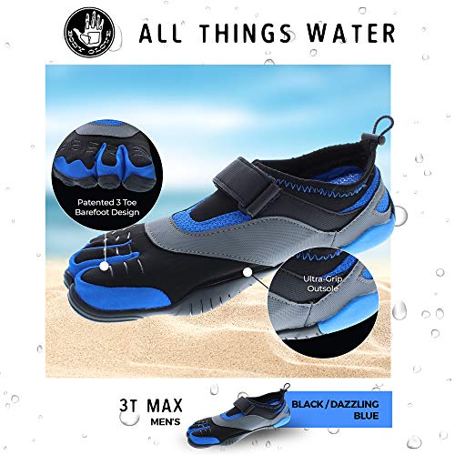 Body Glove Men's 3T Barefoot Max Water Shoe, Black/Dazzling Blue, 9