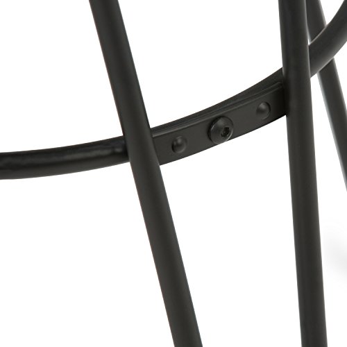 SIMPLIHOME Simeon 24 inch Counter Height Stool, Cocoa Brown and Black Metal and Elm Wood, Round, Backless, for the Kitchen and Dining Room, Industrial