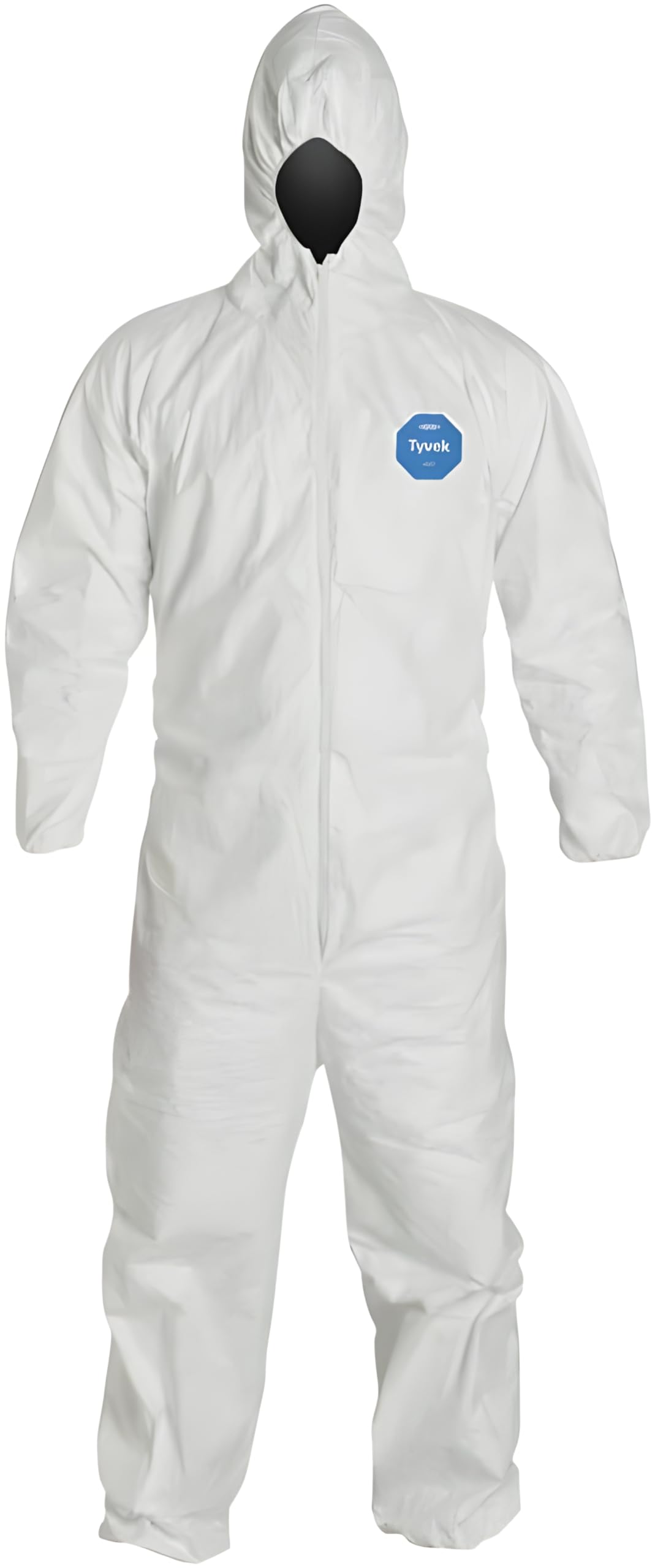 DuPont Tyvek 400 TY127S Individually Packed Disposable Protective Coverall with Hood and Elastic Cuff for PPE Vending Machines, White, Large (Retail Pack of 1)